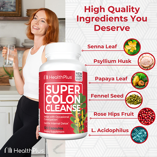 Super Colon Cleanse® 120 Capsules - Health Plus - Health Plus Inc