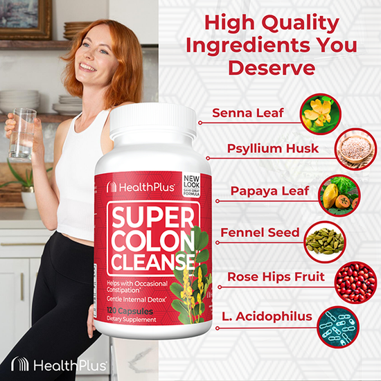 Super Colon Cleanse® 120 Capsules - Health Plus - Health Plus Inc